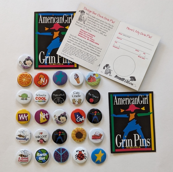 Pleasant Company | Toys | Vintage American Girl Grin Pin Bundle | Poshmark